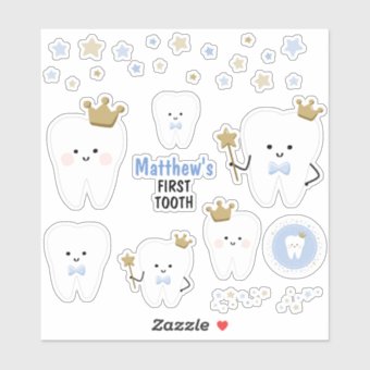 First Tooth Stickers, Scrapbooking or Party decor Sticker | Zazzle