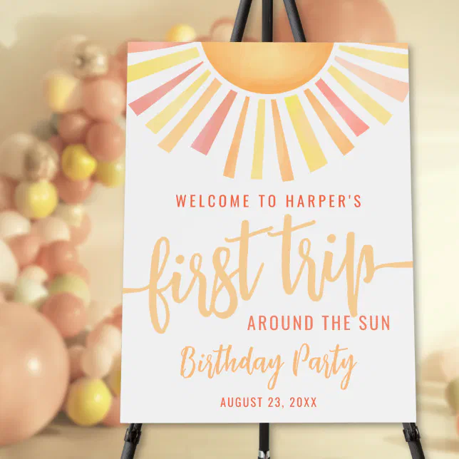 First Trip Around The Sun 1st Birthday Sign | Zazzle