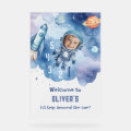 First trip around the sun Outer Space Welcome Acrylic Sign | Zazzle