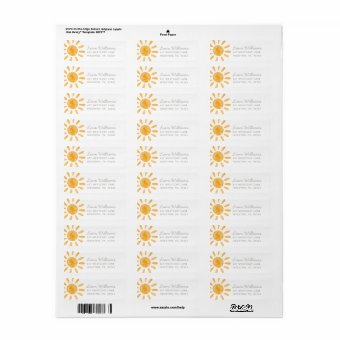 First Trip Around the Sun Return Address Label | Zazzle