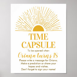 First Trip Around The Sun Time Capsule Poster | Zazzle