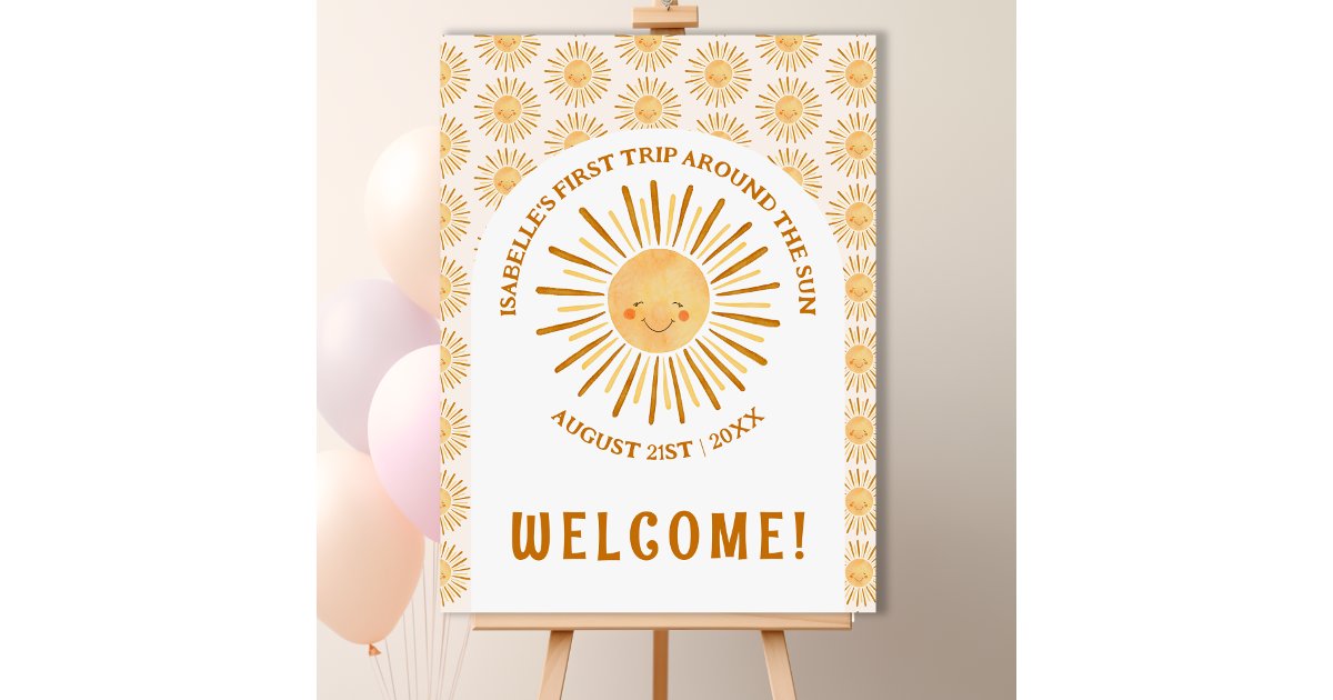 First Trip Around the Sun Welcome Sign | Zazzle