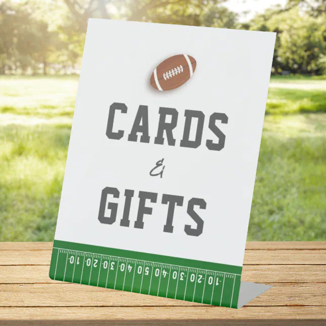 First Year Down Football Birthday Cards and Gifts Pedestal Sign | Zazzle