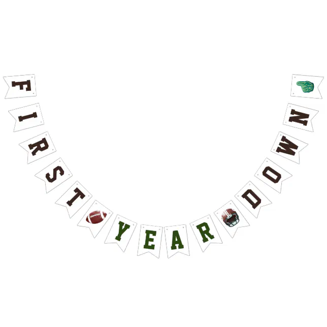 First Year Down Football Bunting Flags | Zazzle