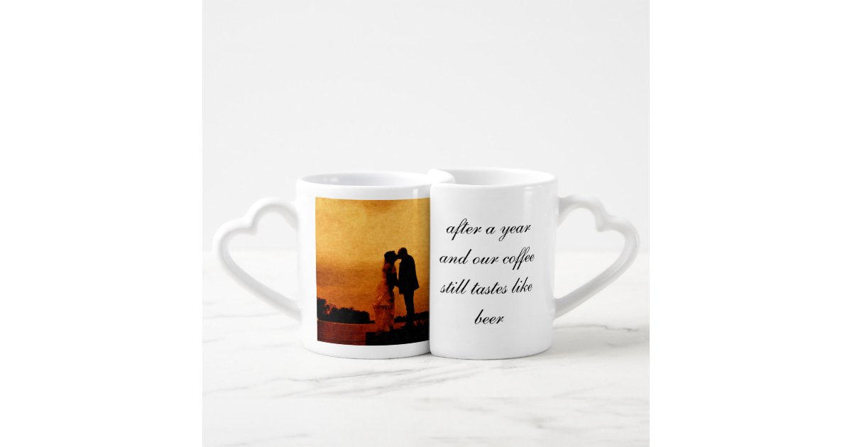 First year wedding anniversary keepsake coffee mug set | Zazzle