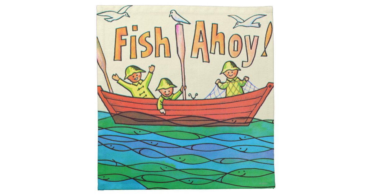 Fish Ahoy! Cloth Napkin | Zazzle