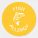 Fish Allergy Alert Classic Round Sticker | Zazzle