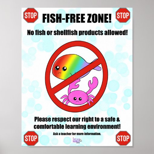 Fish and Shellfish Allergy Poster | Zazzle