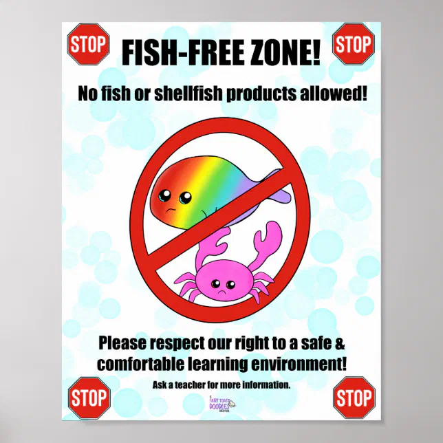 Fish and Shellfish Allergy Poster | Zazzle