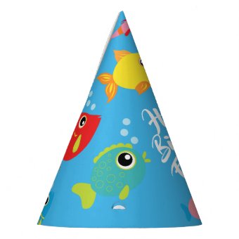 Fish Aquarium 1st Birthday Party Hats | Zazzle