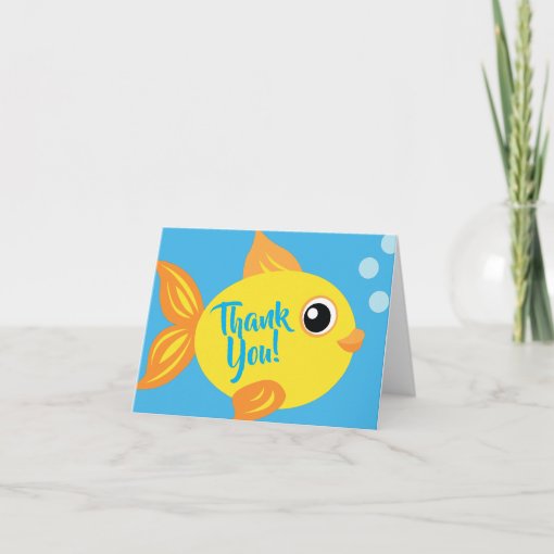 Fish Aquarium Thank You 1st Birthday Cards | Zazzle