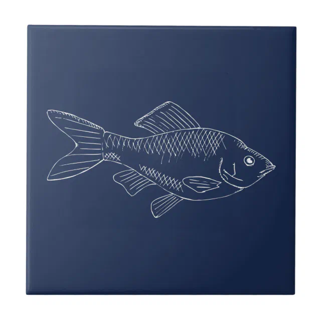 Fish Aquatic Blue Nautical Beach Under the Sea Ceramic Tile | Zazzle