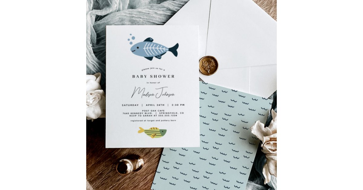 Fish Baby Shower Invitation | Zazzle