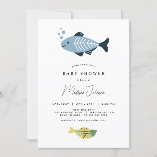 Fish Baby Shower Invitation | Zazzle
