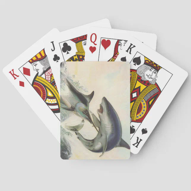 Fish - Black Marlin and Mako Shark Poker Cards | Zazzle