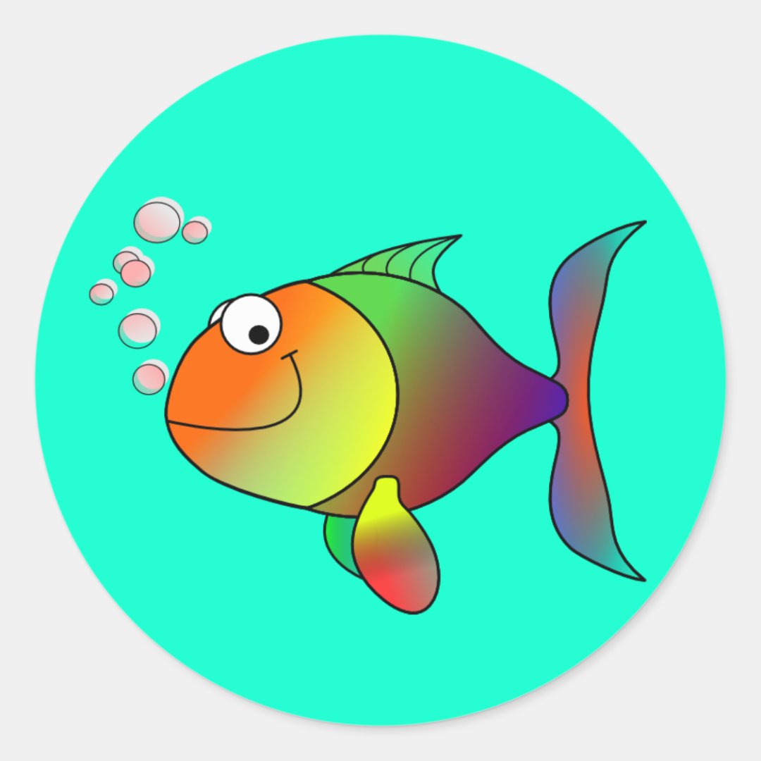 Fish: Blowing Bubbles Classic Round Sticker | Zazzle
