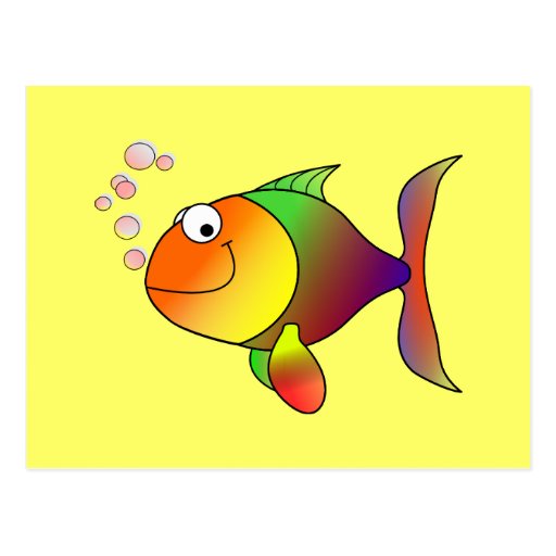Fish: Colorful cartoon fish Postcard | Zazzle