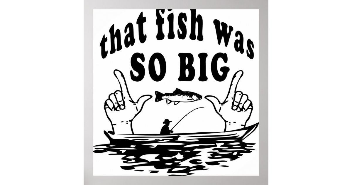 Fish Fishing Comic Fisherman Funny Cartoon Poster | Zazzle