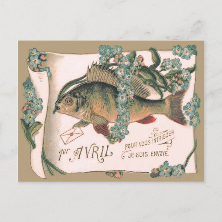 Fish Forget-Me-Not Letter Postcard | Zazzle