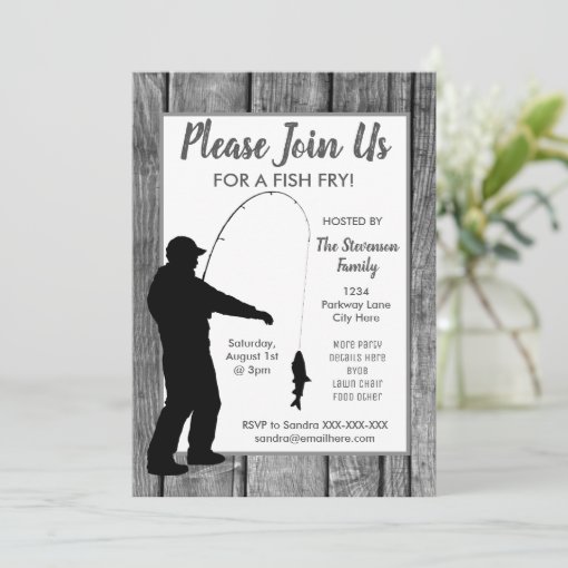 Fish Fry Backyard Summer BBQ Party Invitation | Zazzle
