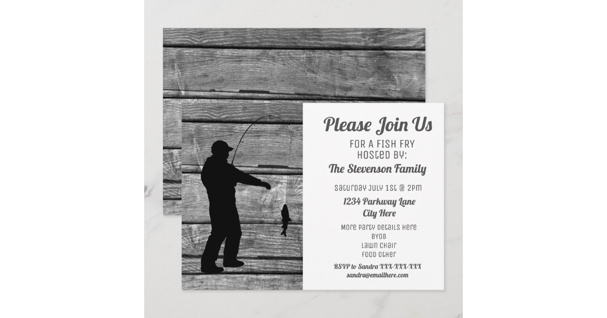Fish Fry Backyard Summer BBQ Party Invitation | Zazzle