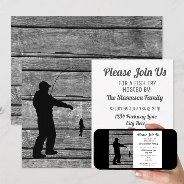 Fish Fry Backyard Summer BBQ Party Invitation | Zazzle