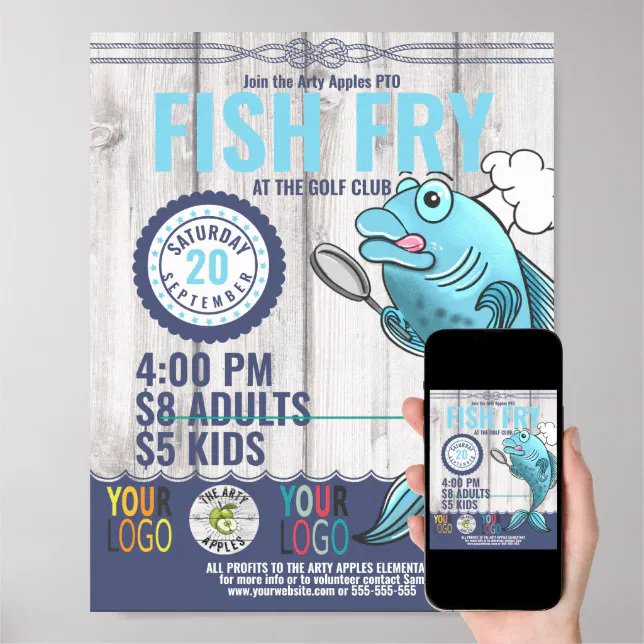Fish Fry fundraising flyer, fish fry Invitation Poster | Zazzle
