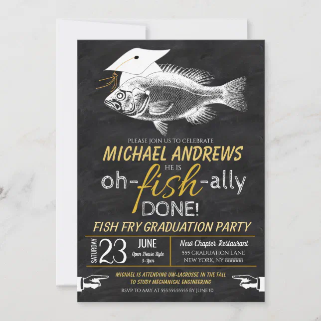 Fish Fry Graduation Party Invitation | Zazzle