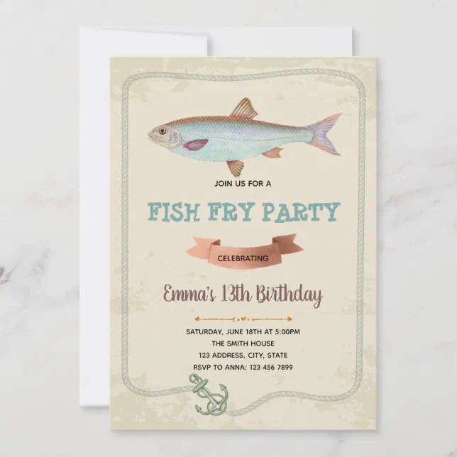 Fish fry party INVITATION | Zazzle