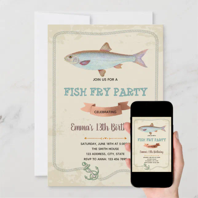 Fish fry party INVITATION | Zazzle
