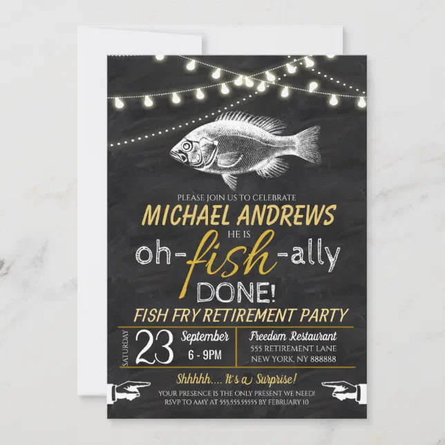 Fish Fry Retirement Party Invitation | Zazzle