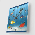 Fish In The Ocean Square Wall Clock | Zazzle