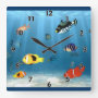 Fish In The Ocean Square Wall Clock | Zazzle