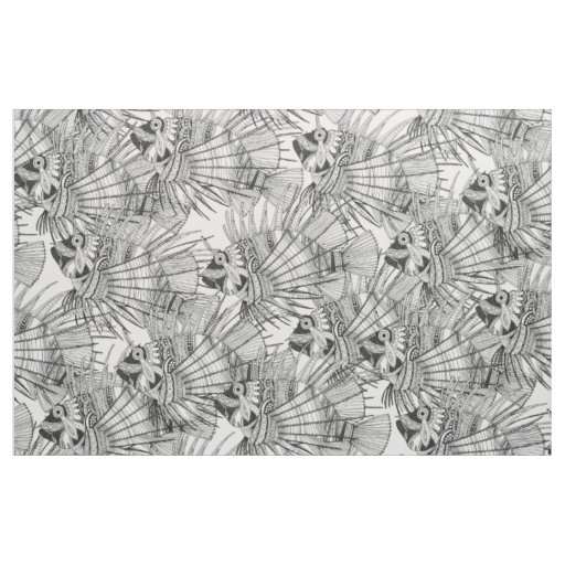 fish mirage black white fabric | Zazzle
