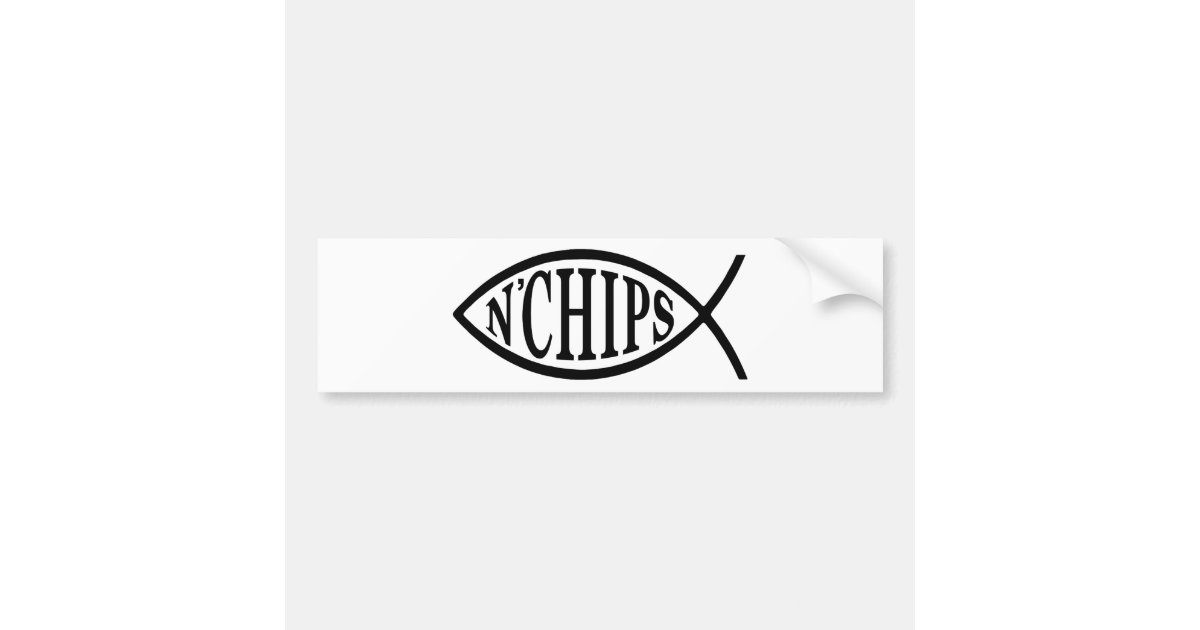 Fish N' Chips Fish Bumper Sticker | Zazzle