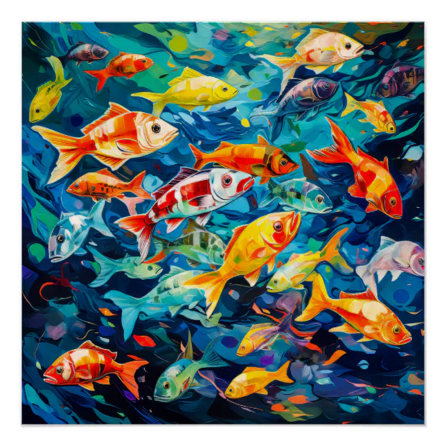 Fish Oil Painting Poster | Zazzle