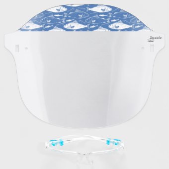 Fish Pattern for Fisherman Royal Blue Face Shield | Zazzle