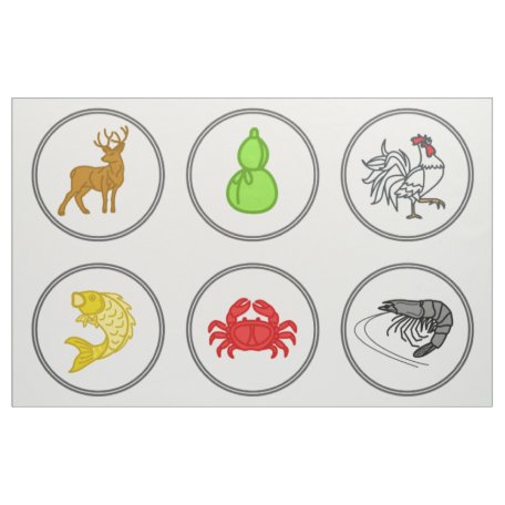 Fish Prawn Crab | Vietnamese Dice Game Mat Fabric | Zazzle