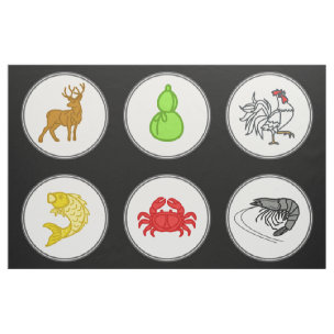 Dark Gray Fish Prawn Crab Vietnamese Dice Game Mat Fabric | Zazzle.com