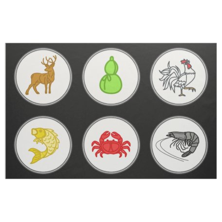 Dark Gray Fish Prawn Crab Vietnamese Dice Game Mat Fabric | Zazzle.com