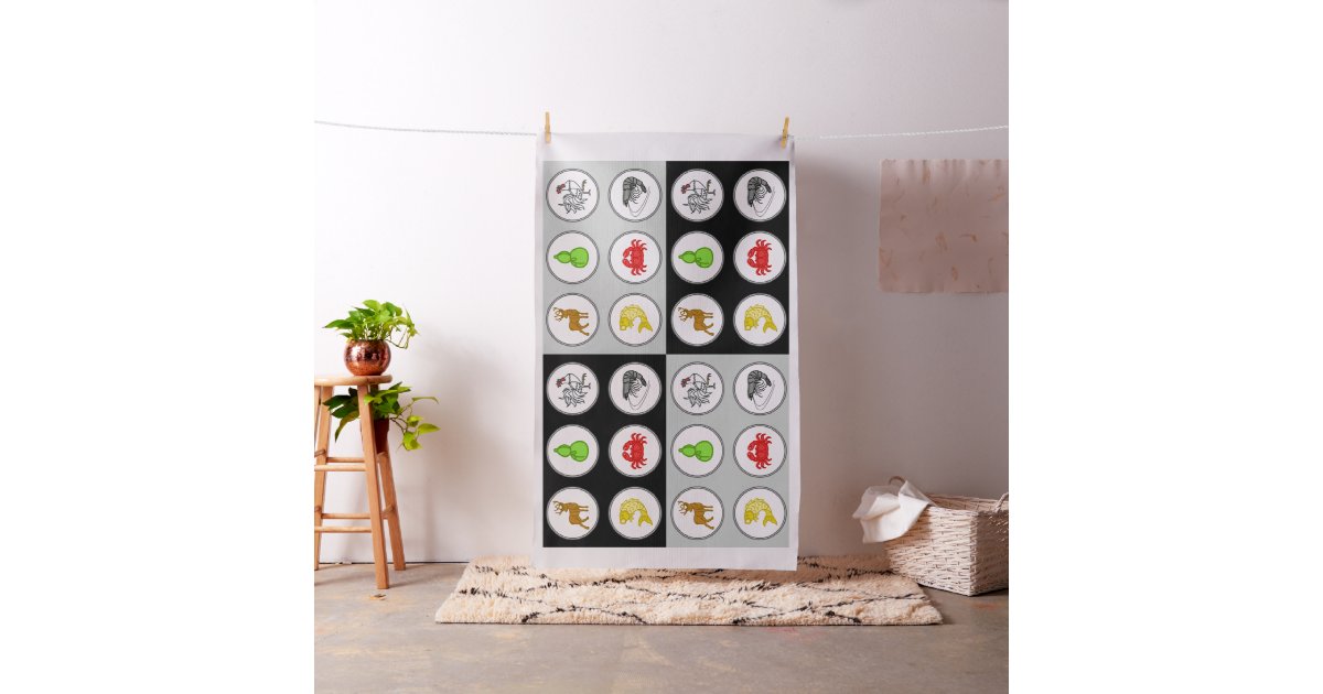 Fish Prawn Crab | Vietnamese Dice Game Mat Fabric | Zazzle