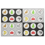 Dark Gray Fish Prawn Crab Vietnamese Dice Game Mat Fabric | Zazzle