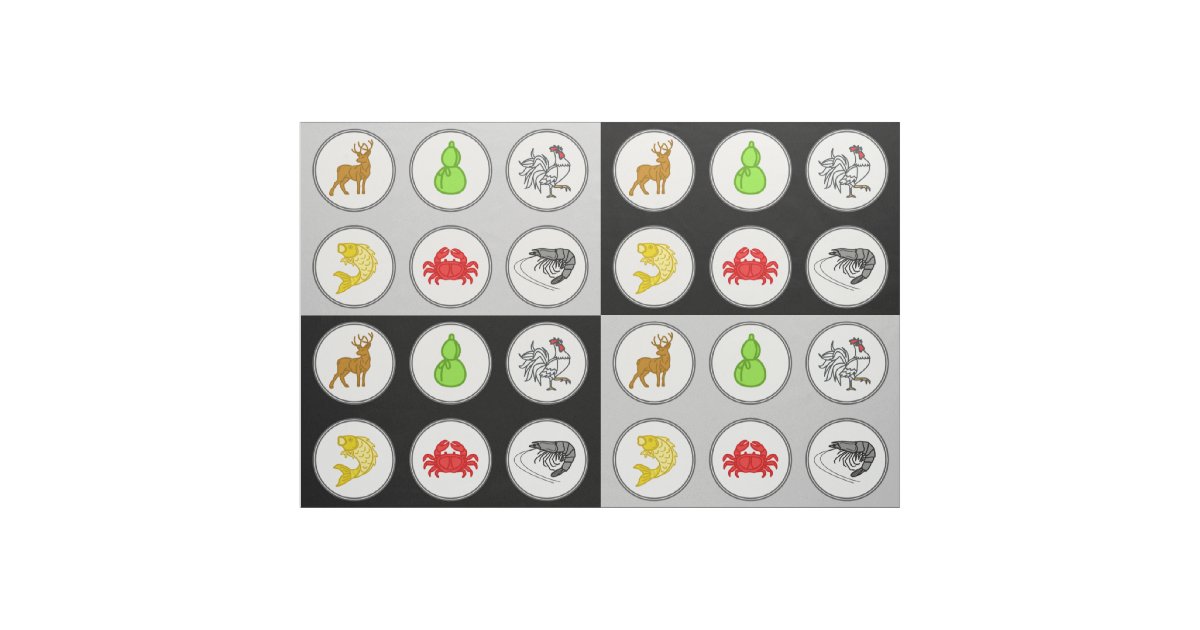 Fish Prawn Crab | Vietnamese Dice Game Mat Fabric | Zazzle