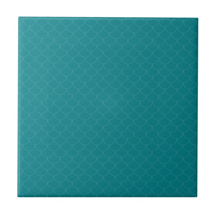 Fish scales teal color blue green ceramic tile | Zazzle