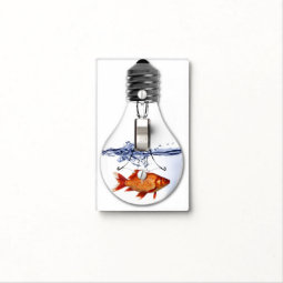 Fish swimming in a Light Bulb | quirky Fish Tank Light Switch Cover ...