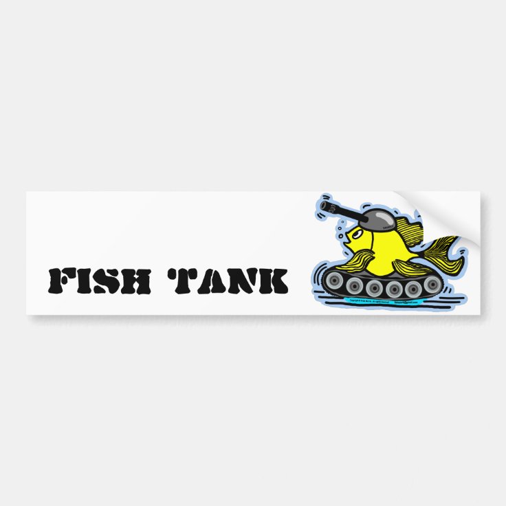 Fish Tank funny cute comic drawing bumper sticker | Zazzle