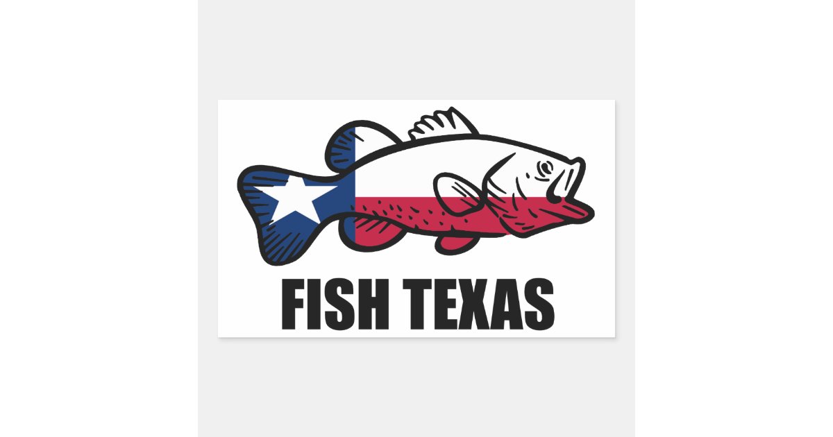 Fish Texas Rectangular Sticker | Zazzle
