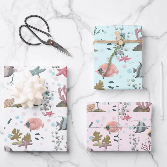 Fish Under The Sea Wrapping Paper Sheets | Zazzle