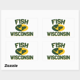 Fish Wisconsin Rectangular Sticker | Zazzle