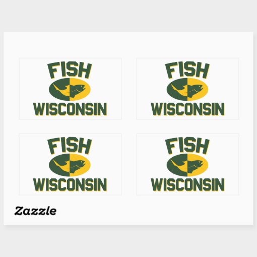 Fish Wisconsin Rectangular Sticker | Zazzle